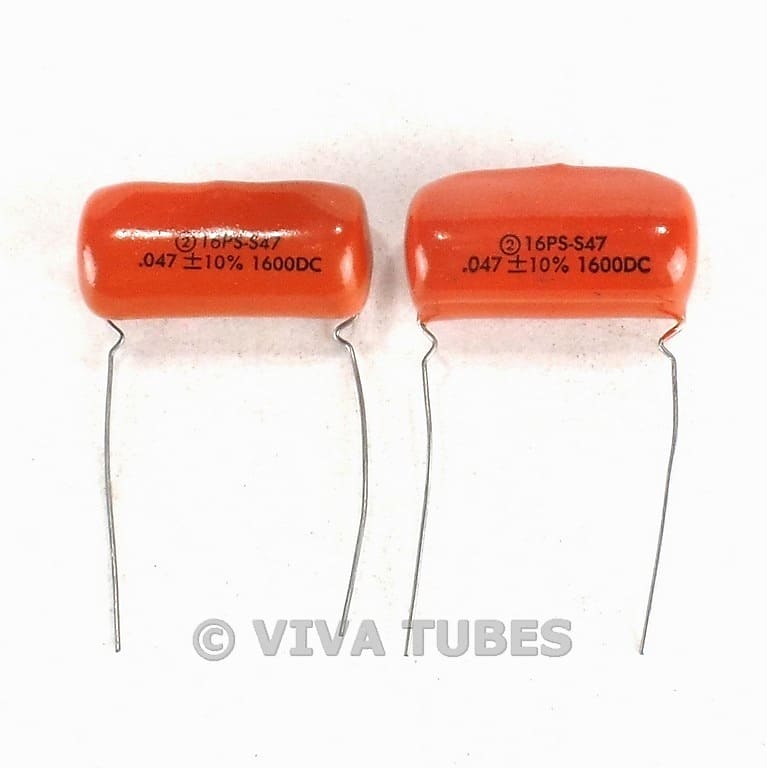Vintage Lot of 2 Sprague 16PS-S47 Orange Drop Capacitors | Reverb