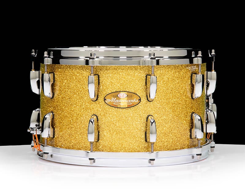 Pearl Masterworks 14x8 Studio Shell Snare Drum - Gold Sparkle | Reverb