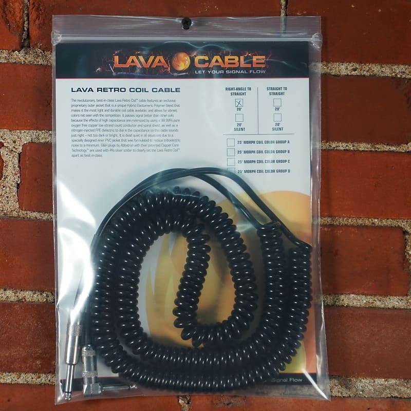 Lava Retro Coil Instrument Cable 20ft Black | Reverb