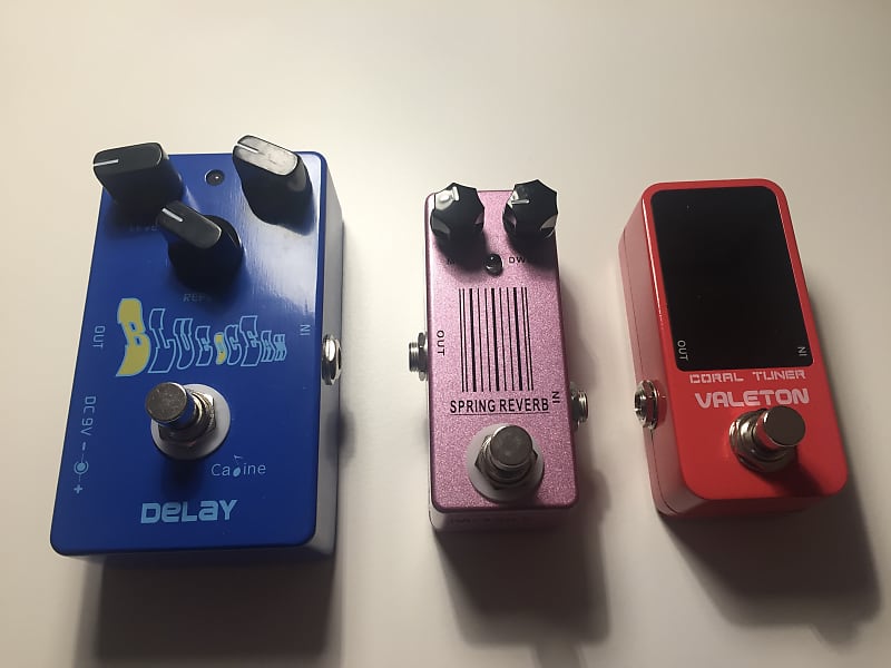 Caline Delay + Mosky Spring Reverb + Valeton guitar tuner | Reverb