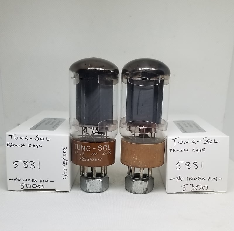 Tung-Sol 5881 Brown Base **Broken Index Pins** Well Matched | Reverb