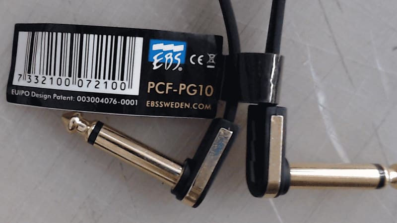 EBS PCF-PG10 Premium Gold Flat Patch Cable - Right Angle to | Reverb