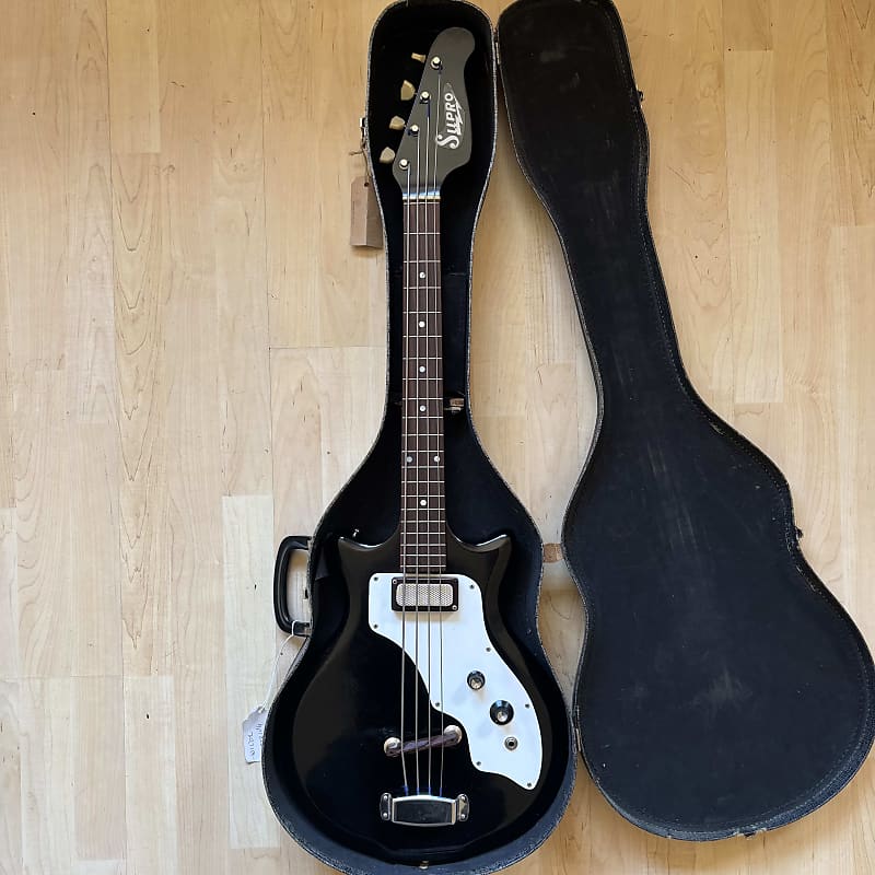 Supro Pocket Bass Early 60s - Black - VERY CLEAN | Reverb