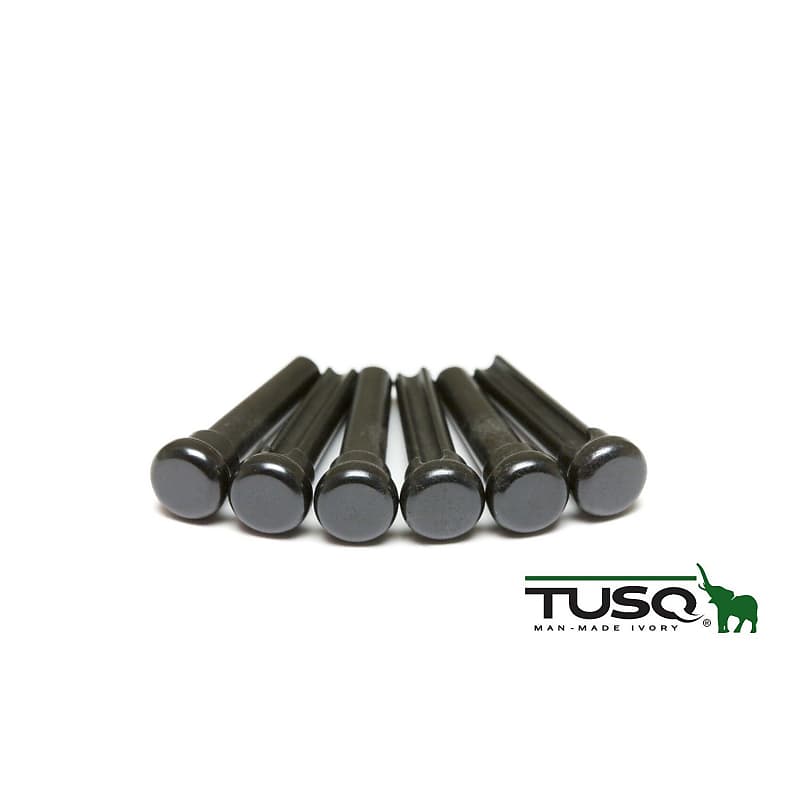 Graph Tech Tusq Presentation Style Bridge Pins, Black | Reverb