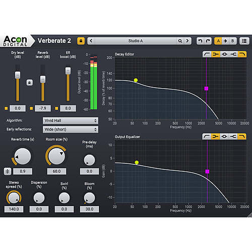 New Acon Digital Verberate 2 Algorithmic Reverb Software VST | Reverb