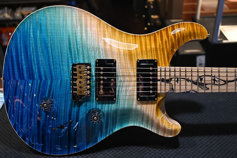 PRS Private Stock Custom 24 Pale Moon Ebony Beach Cross Fade | Reverb