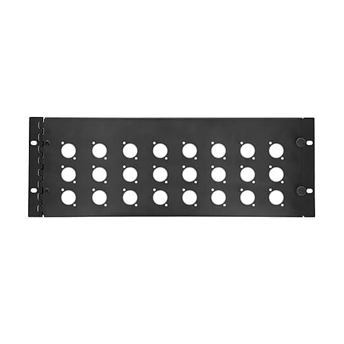 4 Space Hinged Rack Panel w/ 24 D Connector Punchout Holes | Reverb