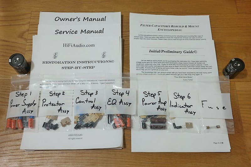 Sansui AU-D7 restoration kit filter capacitor repair rebuild | Reverb