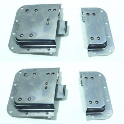 (2) Two Chrome Large Butterfly Latches (Split Dish) Padlock | Reverb