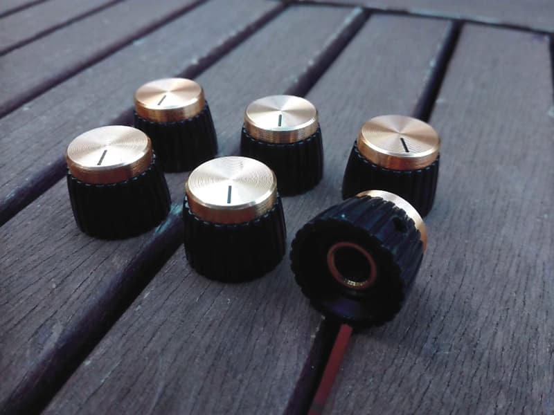 1 x MARSHALL. Set screw knobs 6 pcs. set. Gold | Reverb