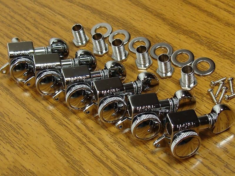 NEW Grover LOCKING CHROME TUNERS 6 In Line for Fender Strat | Reverb