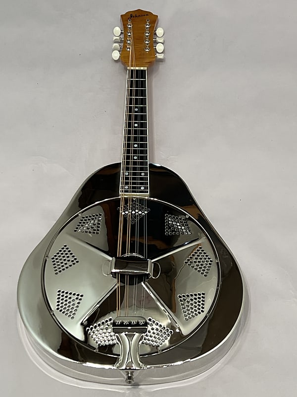 Johnson MA-998 Bell Brass Metal Body Resonator Mandolin 2012 | Reverb