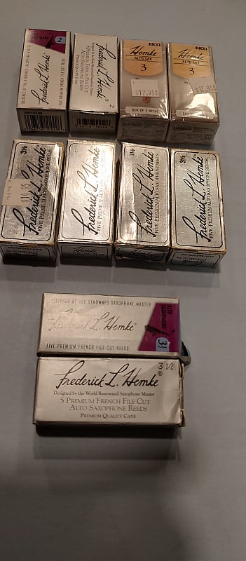 Hemke Closeout lot of 37 Alto Sax Reeds Various Strengths and | Reverb