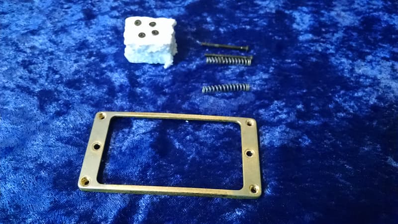 1980s Ibanez metal pickup ring gold w/hardware worn | Reverb