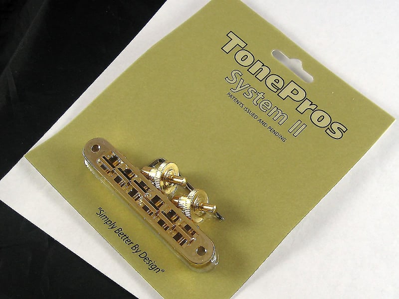 Tone Pros TP6 US Locking Bridge 4mm Small Posts Gold TP6-G | Reverb