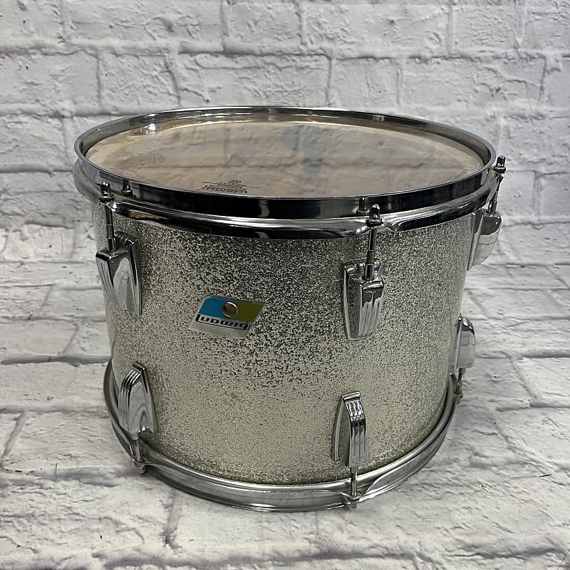 Ludwig Silver Sparkle Blue and Olive 14x10" Tom | Reverb
