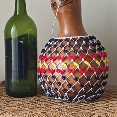 Sekere (medium Yoruba-style netted gourd rattle) | Reverb