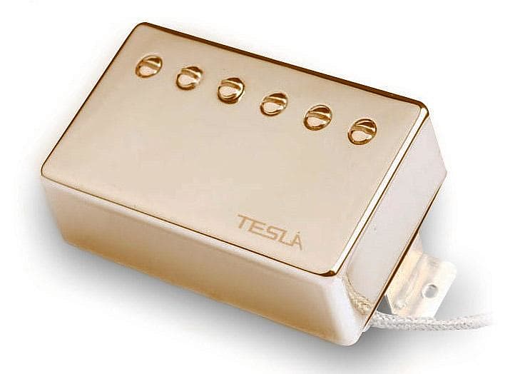 Tesla VR-2 Humbucker Guitar Pickup. Neck. Gold. Made in Korea | Reverb
