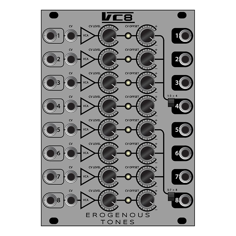 Erogenous Tones VC8 Eurorack 8 Channel VCA Module | Reverb