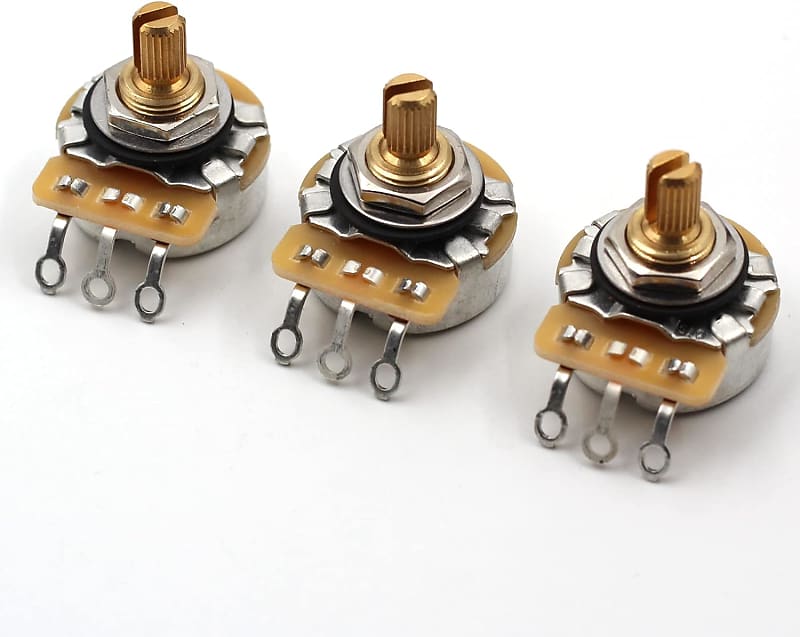 CTS 250k Pots for Guitars, Bass, Split Shaft, 450g, Set of 3 | Reverb