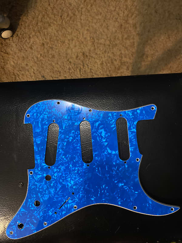 Stratocaster Pickguard Pearloid Blue | Reverb