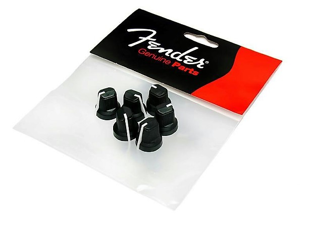 FENDER Amplifier Knobs, Black Pointer, Package of 6 | Reverb Canada
