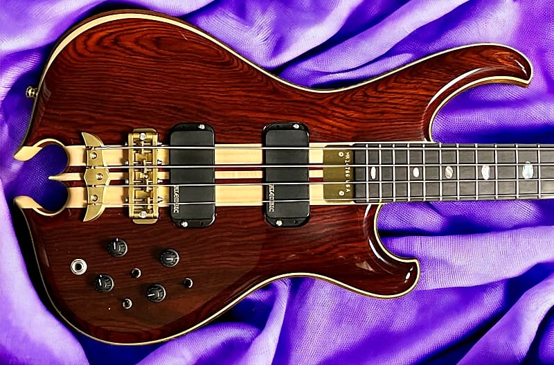 Alembic Mark King Deluxe 4, Cocobolo / Ebony / Red and Blue | Reverb