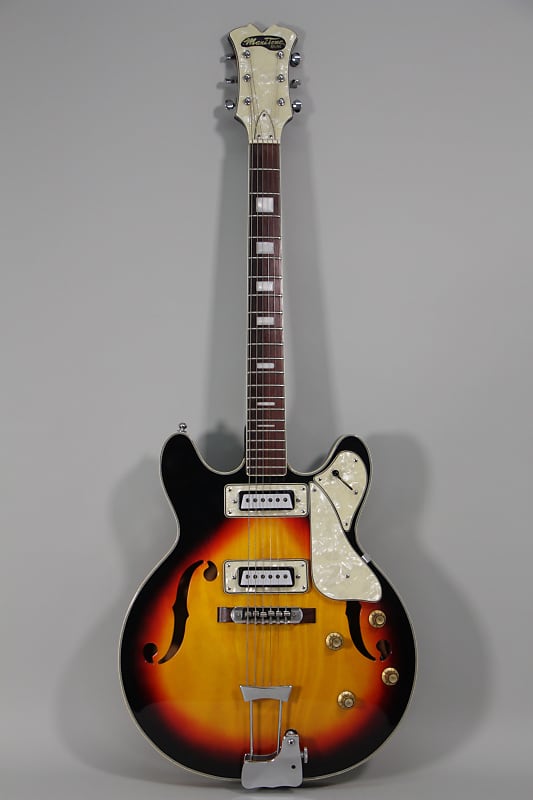 1960s MaxiTone Bruno Vintage Semi-Hollow Guitar Sunburst | Reverb