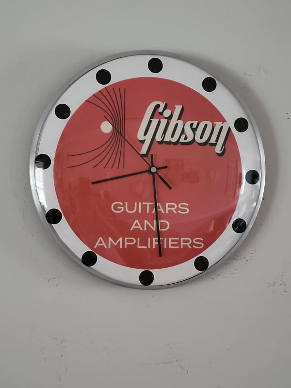 Gibson Guitars & Amplifiers Wall Clock Killer Cool Man Cave, | Reverb