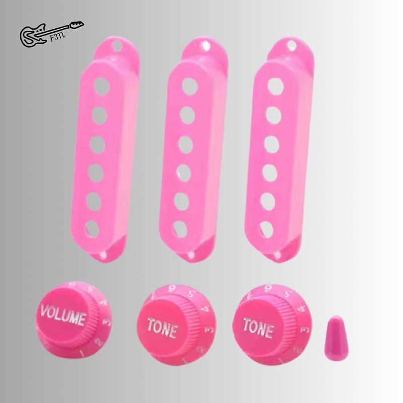3 X Pink Single Coil Covers Set With Knobs and Switch Tip | Reverb UK