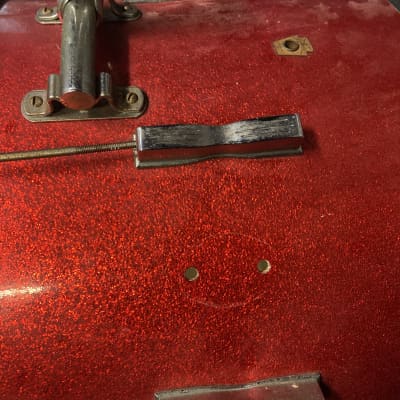 Vintage Ludwig Keystone Badge 14x22 Bass Drum 1960s-Red | Reverb