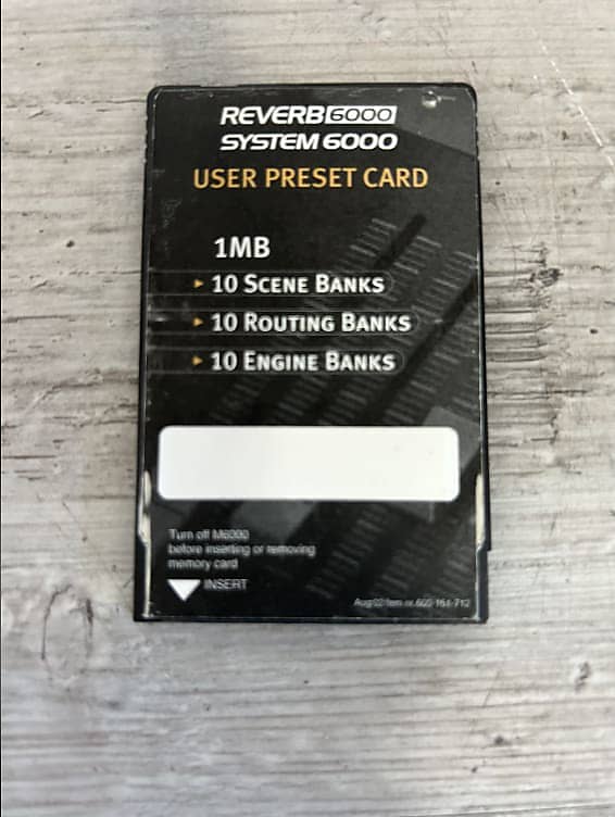 TC Electronic Reverb 6000 User Preset Memory Card | Reverb