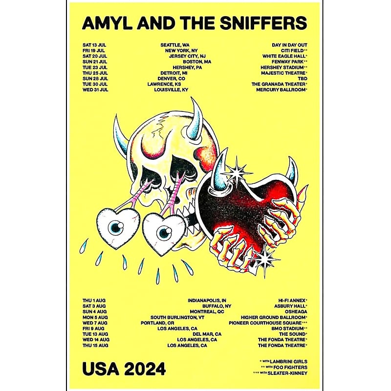AMYL AND THE SNIFFERS Cartoon Darkness USA Tour 2024 Ltd Ed | Reverb