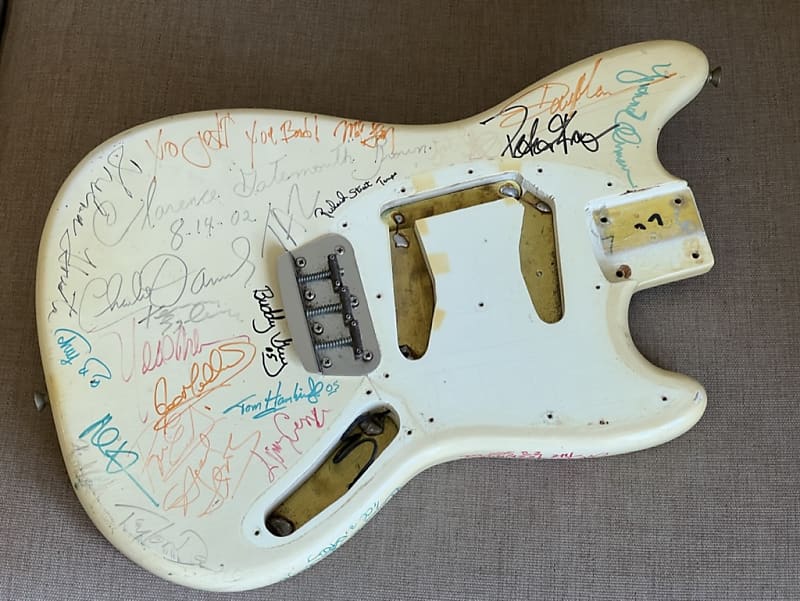 1966 Fender Duo Sonic/Musicmaster Body - Signatures...Peter | Reverb