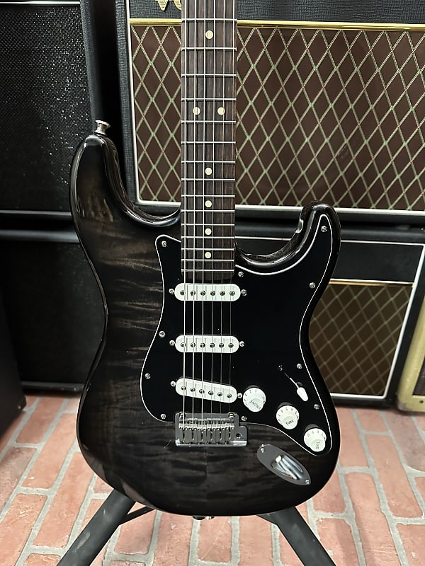 Warmoth Strat Build Roasted Stainless MIM/Obsidian | Reverb