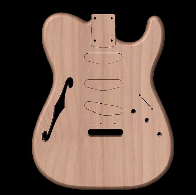 Custom Made To Order Unfinished 2 Piece Alder Semi Hollow, | Reverb