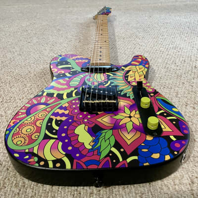 Custom Floral Psychedelic Telecaster Guitar. | Reverb