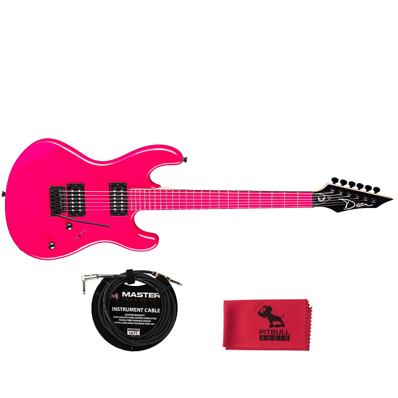 Dean CZONE Custom Zone 2 HB Guitar, Maple FB, Florescent Pink | Reverb