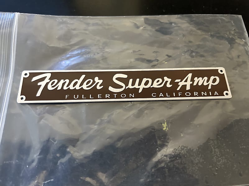 Fender Super Amp tweed faceplate logo Repro aftermarket | Reverb