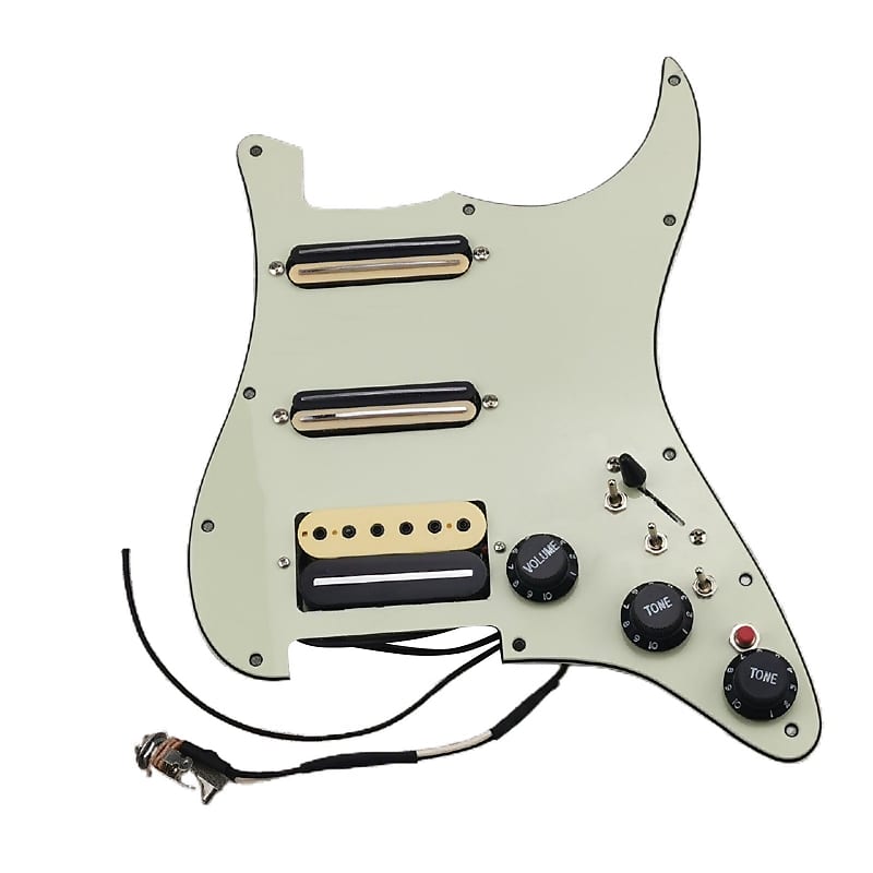 Mint Green Strat Style Guitar Prewired Loaded Pickguard with | Reverb