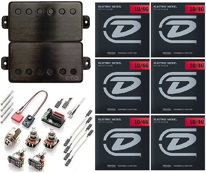 EMG F JH SET JAMES HETFIELD BRUSHED BLACK CHROME FLOYD SPACED | Reverb