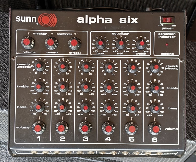 Sunn Alpha Six Vintage Amplifier PA Mixer Vintage - Black | Reverb