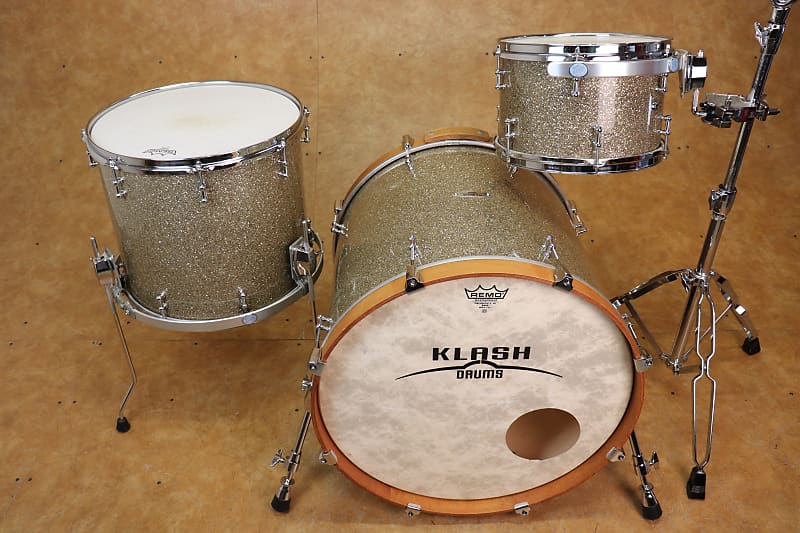 Klash Drums 3pc Custom Drum Set Ginger Glass Glitter | Reverb UK
