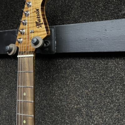 Marvin jester strat style korina , highly flamed and figured | Reverb