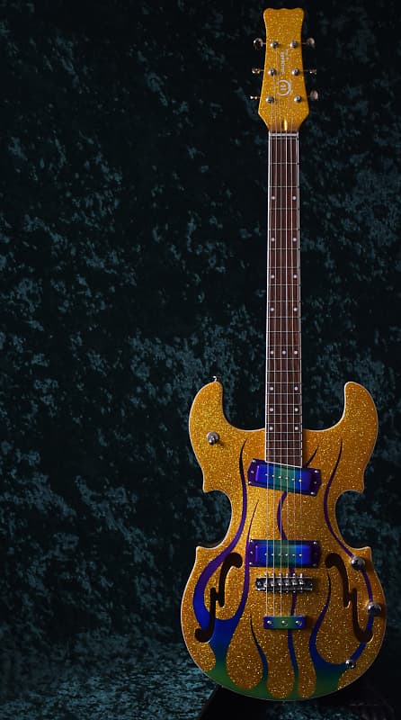 Hallmark Stradette Art Series - Gold w Blue Flame - one off | Reverb