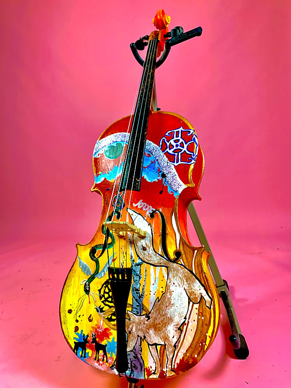 3/4 Painted Cello | Reverb