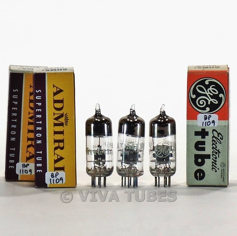 True NOS NIB Matched Trio (3) GE USA 6HM5/6HA5 Grey Box Plate | Reverb