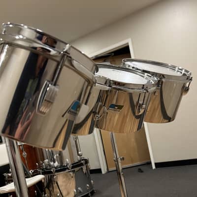 RARE 70's Ludwig Stainless Steel 6/8/10/12" Concert Tom Set | Reverb