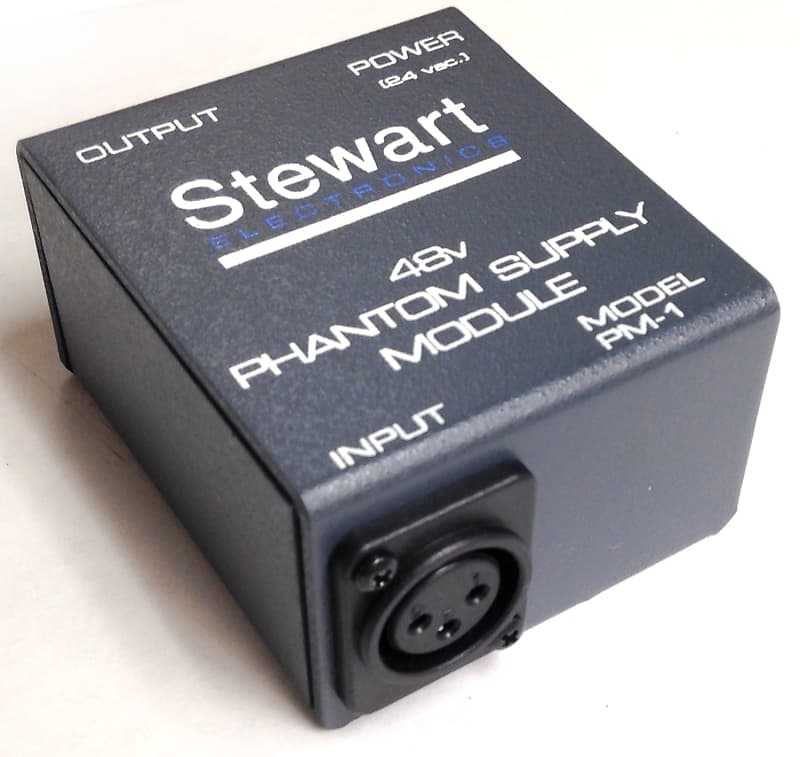 Stewart New/Old Stock PM1 48v Phantom Supply Module Black in | Reverb