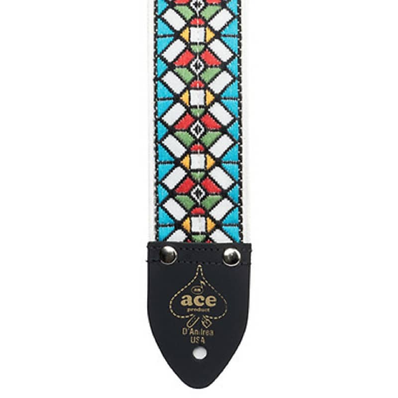 D'Andrea Ace Vintage Style Guitar Strap - STAINED GLASS, | Reverb
